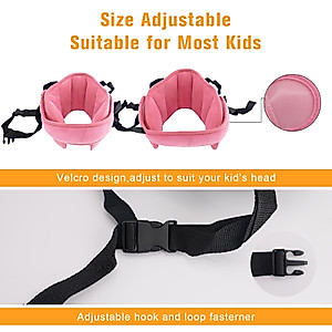vocheer Baby Car Seat Head Support Band, Adjustable Carseat Sleep Nap Aid Holder Belt Head Protection Strap for Kids 1-5 Years Old Pink