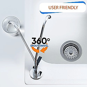 Aquaboon Non-Air Gap RO Faucet - Reverse Osmosis Faucet Chrome Finish - Drinking Water Faucet for Kitchen Sink fits Water Filtration System - Filtered Water Faucet Stainless Steel - Beverage Faucet