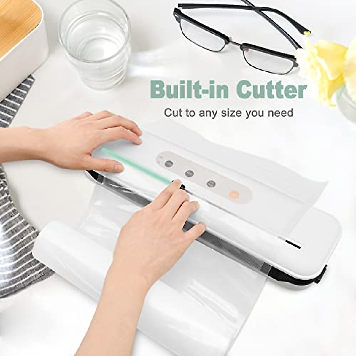 Toprime Vacuum Sealer Machine, 4-in-1 Automatic Vacuum Food Sealer One-touch VAC & SEAL for Food Preservation & Sous Vide with Full Starter Kits(White)