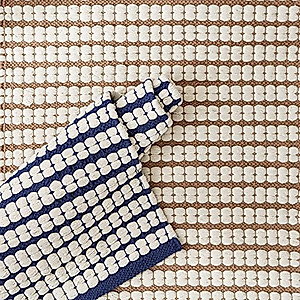 DII Indoor Braided Cotton Area Rug, Handloomed Yarn Dyed Woven, Reversible, 20x31.5, Stone Stripe