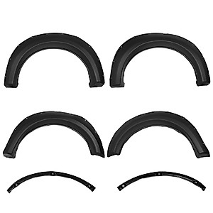 PIT66 Fender Flares, Compatible with 2009-2014 Ford F150 Styleside(NOT For Platinum and Raptor models), Wheel Flares Set Paintable Riveted Smooth Matte Black Pocket Style, 4 Pcs