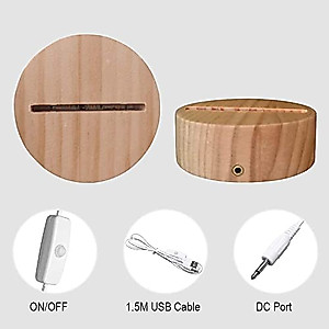 Airplane Night Light 3D Illusion Lamp,Soft Warm Colors Wood Table Lamp for Boys Pilot Gifts with USB Power