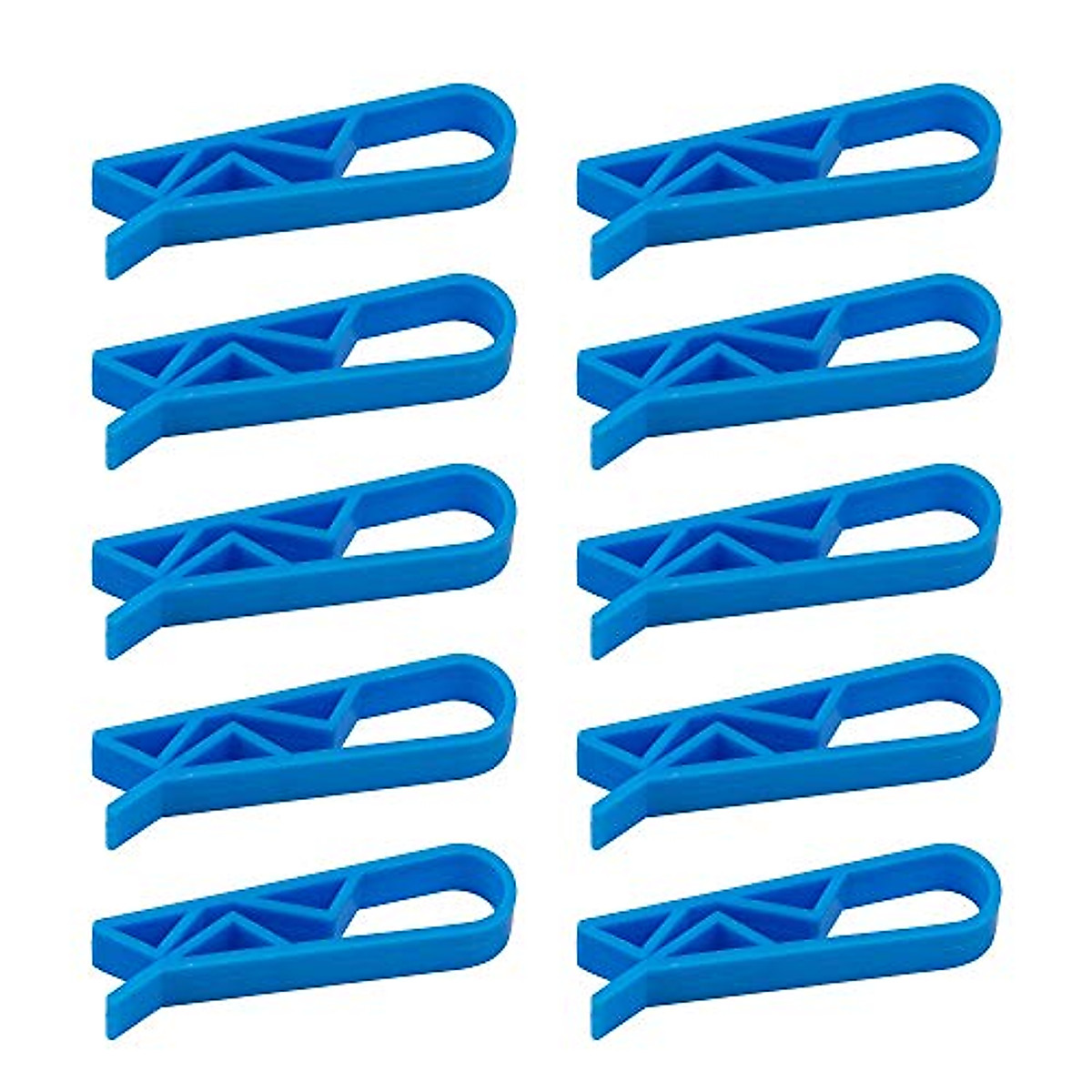 AUEAR, 10 Pack Trash Bag Clips Trash Can Garbage Bin Clamp Anti-Slip Fixation Clip Blue