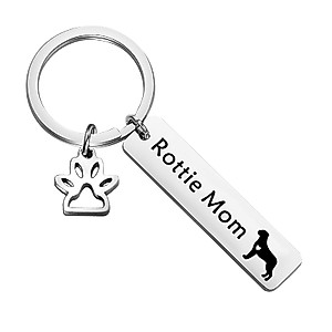 LQRI Rottweiler Rottie Mom Rottie Dad Kechain Set Pet Dog Jewelry Rottie Gift for Rottweiler Rottie Mom Dad (Rottie Mom)