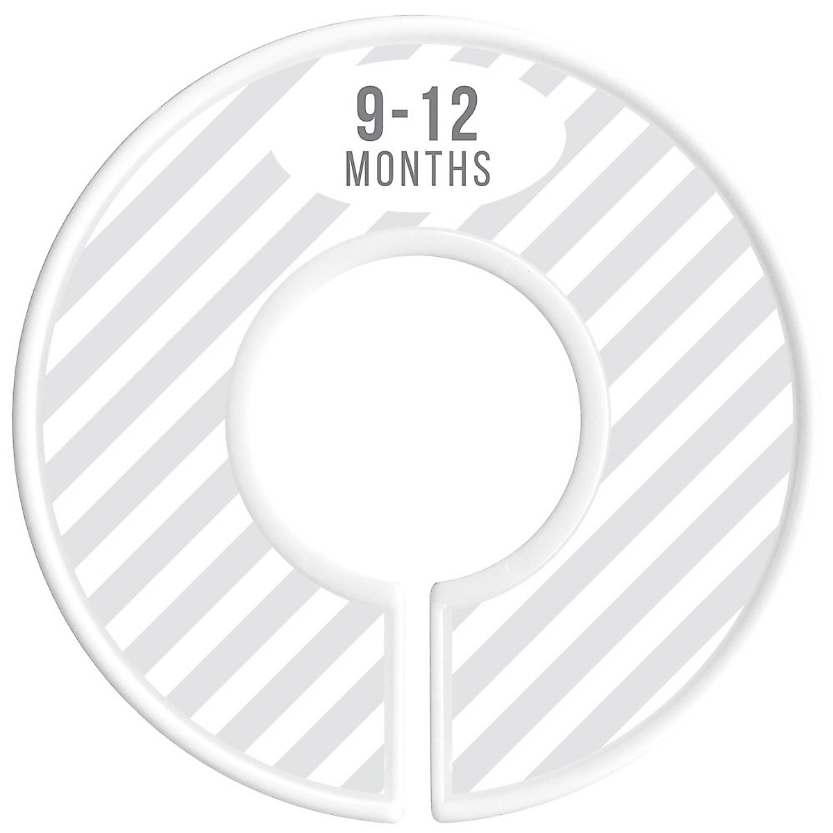 Baby Closet Size Dividers, Light Grey, Set of 6 Organizers, Stripe, Chevron