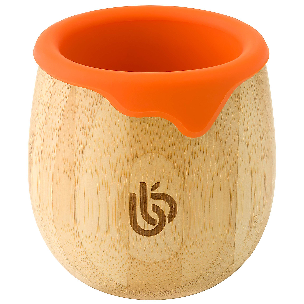 Bamboo Baby and Toddler Sippy Cup - 5 Oz Eco-Friendly Dinky Cup with Cute Silicone Drip Rim for Teeth and Gum Protection - Ideal Toddler Transition Cup (Orange)