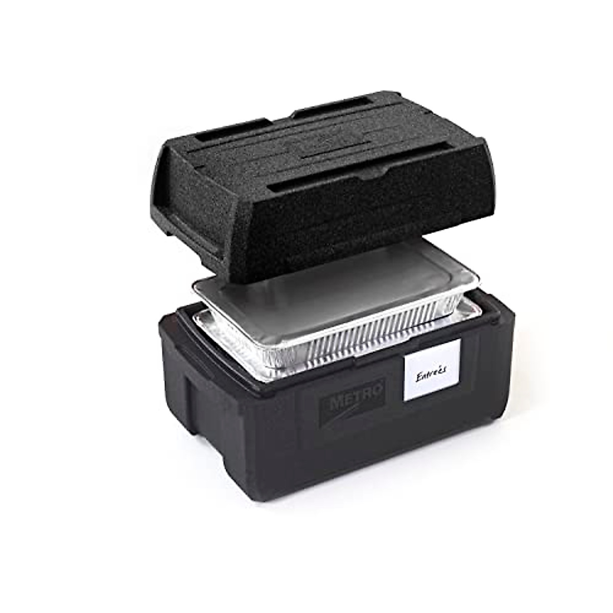 Metro MightyLite ML180XL Cooler and Top Load Food Carrier with Extra Capacity Lid, 5 Pan Capacity (Black)