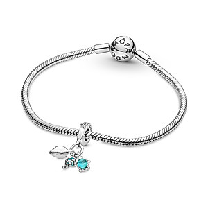 Pandora Fish, Sea Turtle & Conch Triple Dangle Charm Bracelet Charm Moments Bracelets - Stunning Women's Jewelry - Made with Sterling Silver & Enamel