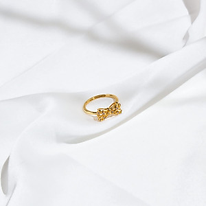 JALLNOEL 14K Gold Plated Promise Rings for Women, Cubic Zirconia Adjustable Ring, Stackable Wedding Bands Rings for Women Infinity Forever Love Knot Stacking Ring