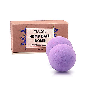 kastu Bath Bombs,2 Pack Fizzy Spa Gift Natural Hemp Oil Extract and Lavender Essential Oils Bath for Moisturizing Dry Skin,Relaxing,Bubble Bath for Gifts Idea for Men Women