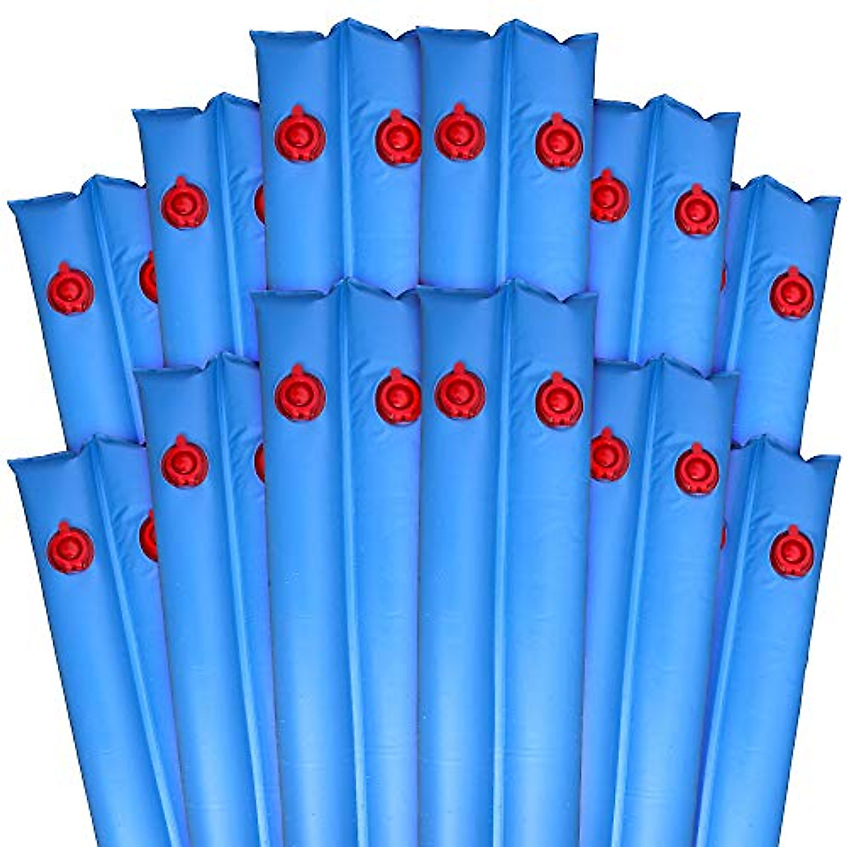 Robelle 3809-12 Deluxe 16g. Double-Chamber 8-Foot Blue Winter Water Tube For Swimming Pool Covers, 12-Pack