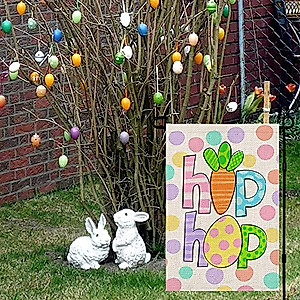 Easter Garden Flag, 12 x 18 Inch Easter Egg Flags Vertical Double Sided Burlap for Your Home Yard Outdoor Farmhouse Easter Decoration DF026
