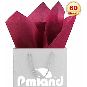 PMLAND Premium Quality Gift Wrapping Paper - Burgundy Color - 20 Inches x 26 Inches 60 Sheets
