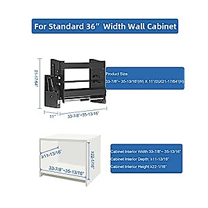 HEEPOR Pull Down Shelf Upper Kitchen Wall Cabinet Storage Organizer (36inch Cabinet)