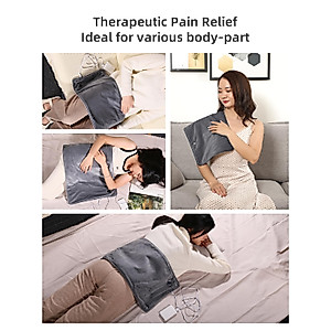 USB Heating Pad for Back,Neck,Shoulder,Abdomen,Knee and Leg Pain Relief,3 Heat Settings and Auto-Off, Machine Washable, Gifts for Women Men Mom Dad,12" x 24"