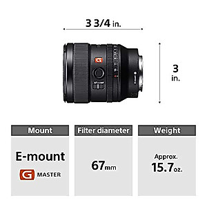 Sony E-mount FE 24mm F1.4 GM Full Frame Wide-angle Prime Lens (SEL24F14GM), Black