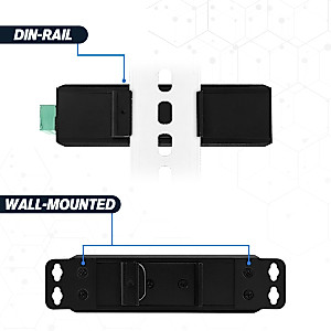 OLYCOM 6-Port Hardened Industrial Gigabit PoE+ DIN-Rail Fiber Network Switch 4 x Gigabit PoE+ Ports 2 x 1.25G SFP Fiber Ports 120W for Outdoor Use