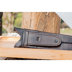 Brazilian Flame Hunter Bison 12-inch Knife Full Tang, Fixed Blade Skinning Knife with Leather Sheath, Survival, Combat, and Tactical Hunting Knife, Perfect for Fishing, Camping, Stainless Steel 420C