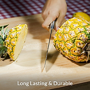 Ausker - Kitchen Knife Set Block with Sharpener, Chef, Santoku, Paring, Utility, Carving and Bread Knives, Stainless Steel Professional Kitchenware (Set of 6)