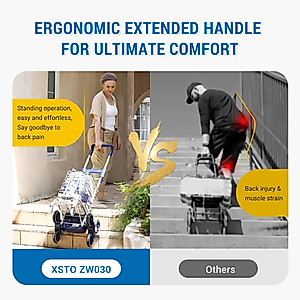 XSTO Shopping Carts for Groceries, Electric Stair Climbing Shopping Cart with Wheels, Foldable Grocery Utility Cart for Shopping, Stairs, Apartment, Laundry, Traveling - 66lbs Capacity