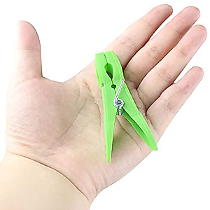 48 Pack Colorful Plastic Clothespins, Heavy Duty Laundry Clothes Pins Clips Pegs, Drying Line Pegs Small Colored Clothes Pins for Outdoor, Clothesline Crafts Picture Clips Food Package Clips