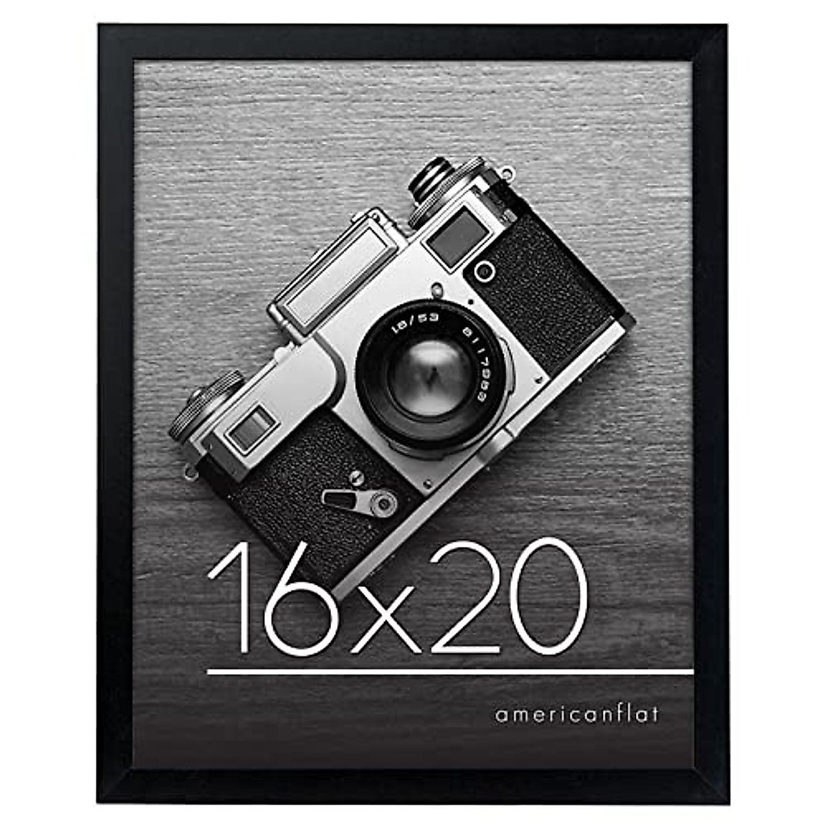 Americanflat 16x20 Poster Frame in Black - Composite Wood with Polished Plexiglass - Horizontal and Vertical Formats for Wall with Included Hanging Hardware