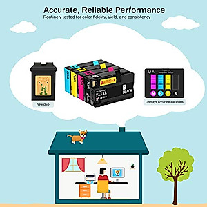 Cartlee Set of 4 Compatible 711 711XL High Yield Ink Cartridges for HP Designjet T120 T520 Printers