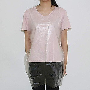 BSMTEBN 50Pcs Disposable Aprons Professional Transparent Lightweight Beauty Aprons for Painting Cooking Beauty Salon