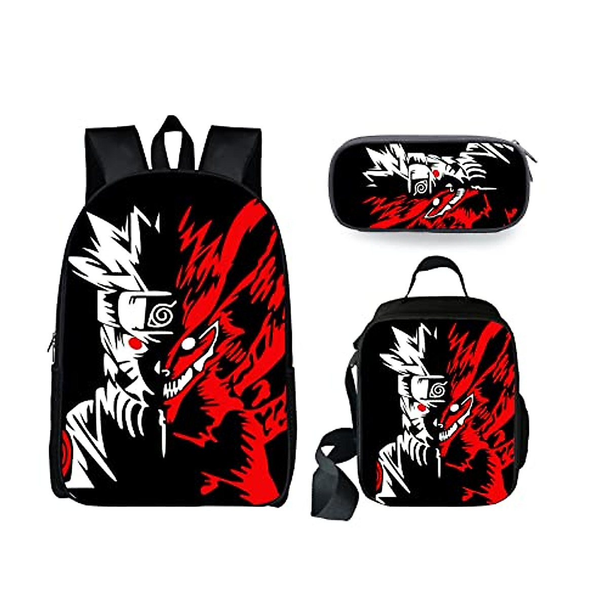 Lepmbt Unisex Backpack Anime Bag 3d Printing Backpacks Casual Daypacks 3 Piece Backpack Set 1-One Size