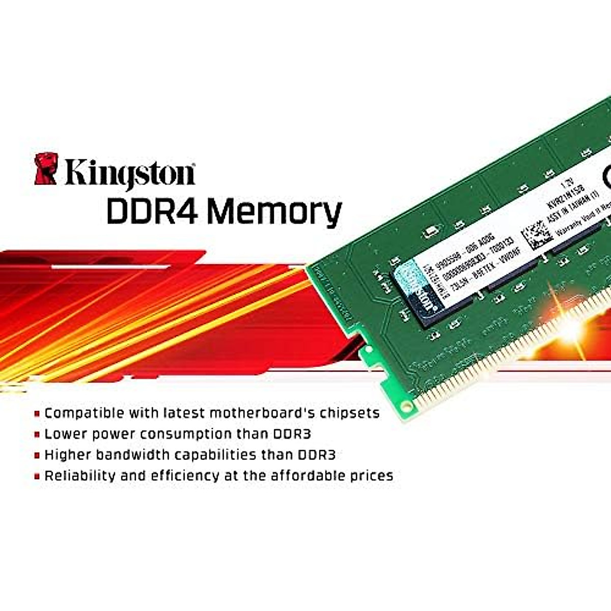 Kingston Technology KVR26N19D8/16 ValueRAM - DDR4-16 GB - DIMM 288-pin - 2666 MHz / PC4-21300 - CL19-1.2 V - unbuffered - Non-ECC