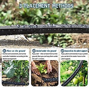 4 Pack Flat Soaker Hose 25FT for Garden Beds, Cloth Soaker Hose for Efficient & Effective Watering of Plants – Garden Soaker Hoses with Heavy Duty & Easy to Install (25ftx4)