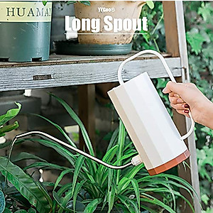 YYGoo Indoor Watering Can, Modern Style Watering Pot with Long Spout, Small Size for House Bonsai Plants Garden Flower, 40oz/1.2L (White)