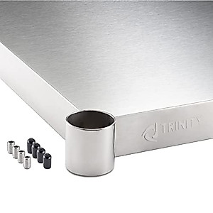 TRINITY EcoStorage NSF Stainless Steel Table with Wheels, 48-Inch