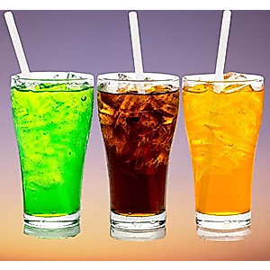 Plastic White Flexible Drinking Straws 380 Bulk, Individually Wrapped Disposable White Straws 7.75 Inches Long