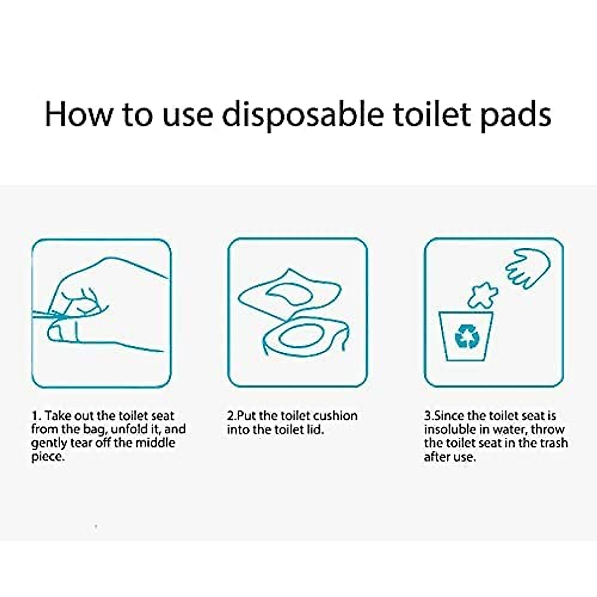 NEAGLORY 100 Pack Disposable Plastic Toilet Seat Cover Waterproof and Non Slip Individually Wrapped, for Travel, Toilet Seat Protectors for Toddler Potty Training, Pregnant Mom, Adult