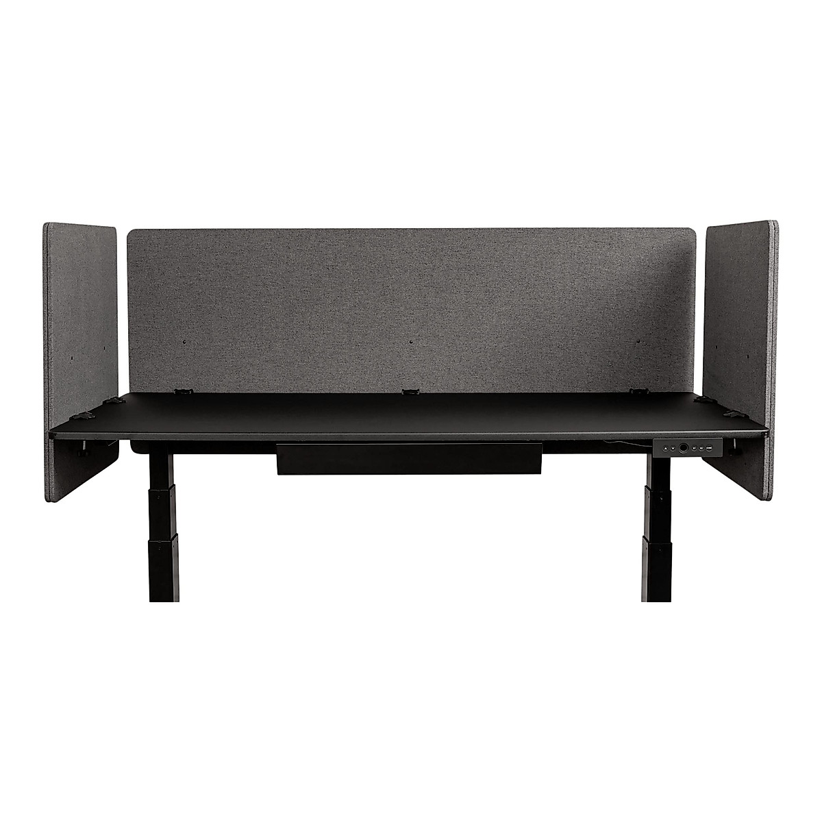 Stand Up Desk Store ReFocus Clamp-on Acoustic Desk Divider Privacy Panel That Reduces Noise and Visual Distractions (Ash Gray, 59" x 23.6, 23.6" x 23.6", & 23.6" x 23.6")