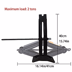 FGZKJ Scissor Car Jack, Scissor Jack with a Maximum Capacity of 2.0 Tons, Heavy Lifting Jack, Used for/SUV/MPV tire Repair and Replacement Tools, with Crank Handle (Hand Crank-2.0 tons)