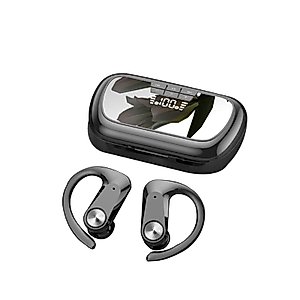 BRAIYV Bluetooth Headphones Wireless Earbuds Sports Over-Ear Bluetooth 5.3 Ear Buds Wireless Headphones for Workout Waterproof Bluetooth LED Power Display,Black