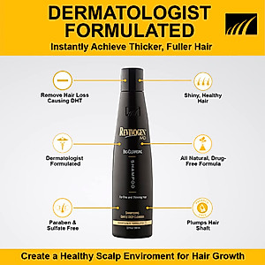 Revivogen MD Bio-Cleansing Shampoo for Thinning Hair, DHT Blocker Shampoo, Hair Loss Shampoo, Shampoo Thinning Hair, Soothes Scalp, Routine Shampoo for Women/Men Hair Loss, Hair Shampoo, 12oz