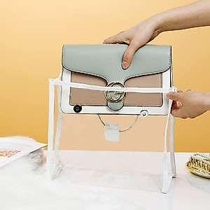 Hanging Handbag Organizer, PVC Purse Storage Bag Dustproof, Space-Saving Handbag Protector with Joinable Design, 4 PCS (Transparent white border, 4PCS (S+M+L+XL))