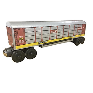 Whittle Shortline Railroad Conrail Autorack Wooden Toy Train Compatible - Modeled After Real Trains - Handcrafted in USA Since 1996 - Magnetic - 5.25 Inches Long