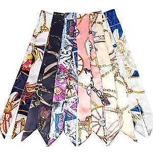 kcctoo 6Pack Scarf Bags for Women Handbag Scarfs Band Hair Neck Scarves Fashion Gifts