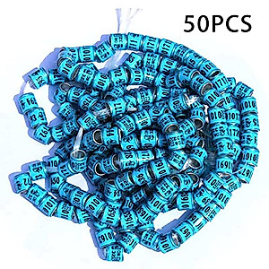 50pcs 8mm 2023 Pigeon Bands, Customized Bands for Pigeon Ring Birds Leg, Aluminum Bird Rings Leg Bands Ring Bands, Blue