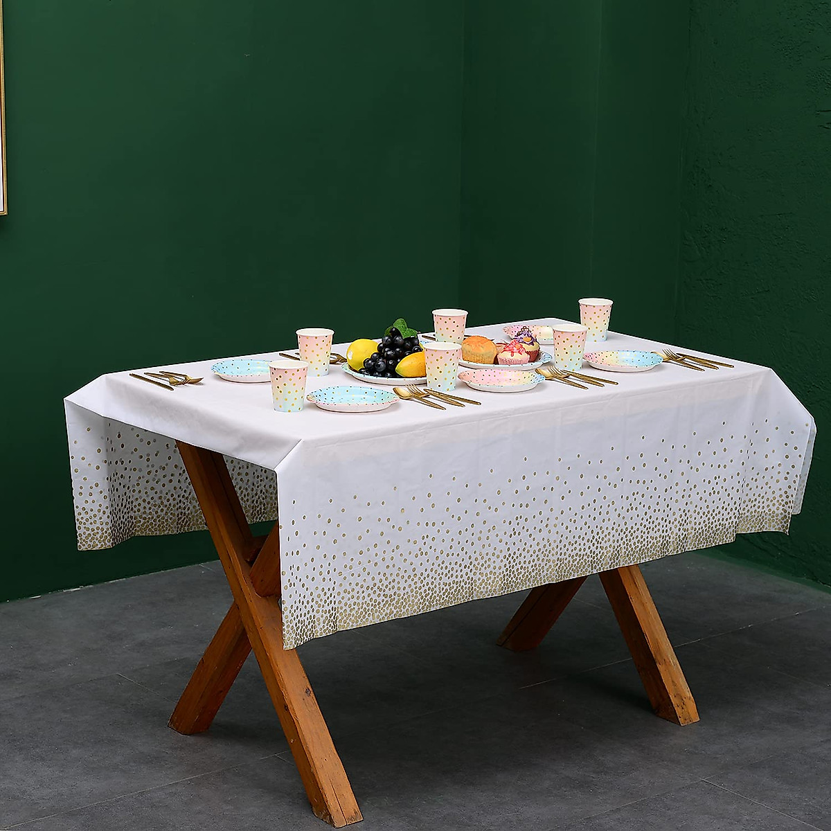 200PCS Rainbow Pastel Party Supplies Set-Disposable Paper Dinnerware Serves 25, Pastel Paper Plates Napkins Cups&Gold Plastic Silverware Sets for Wedding Birthday Baby Shower Holiday Parties(Colorful)