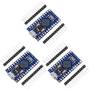 Hosyond 3pcs Pro Micro ATmega32U4 for Leonardo 5V 16MHz Development Board Micro-Controller Compatible with Arduino IDE