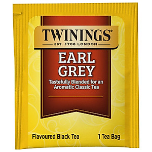 Twinings Earl Grey Black Tea, 100 Individually Wrapped Tea Bags, Flavoured With Citrus and Bergamot, Caffeinated, Enjoy Hot or Iced