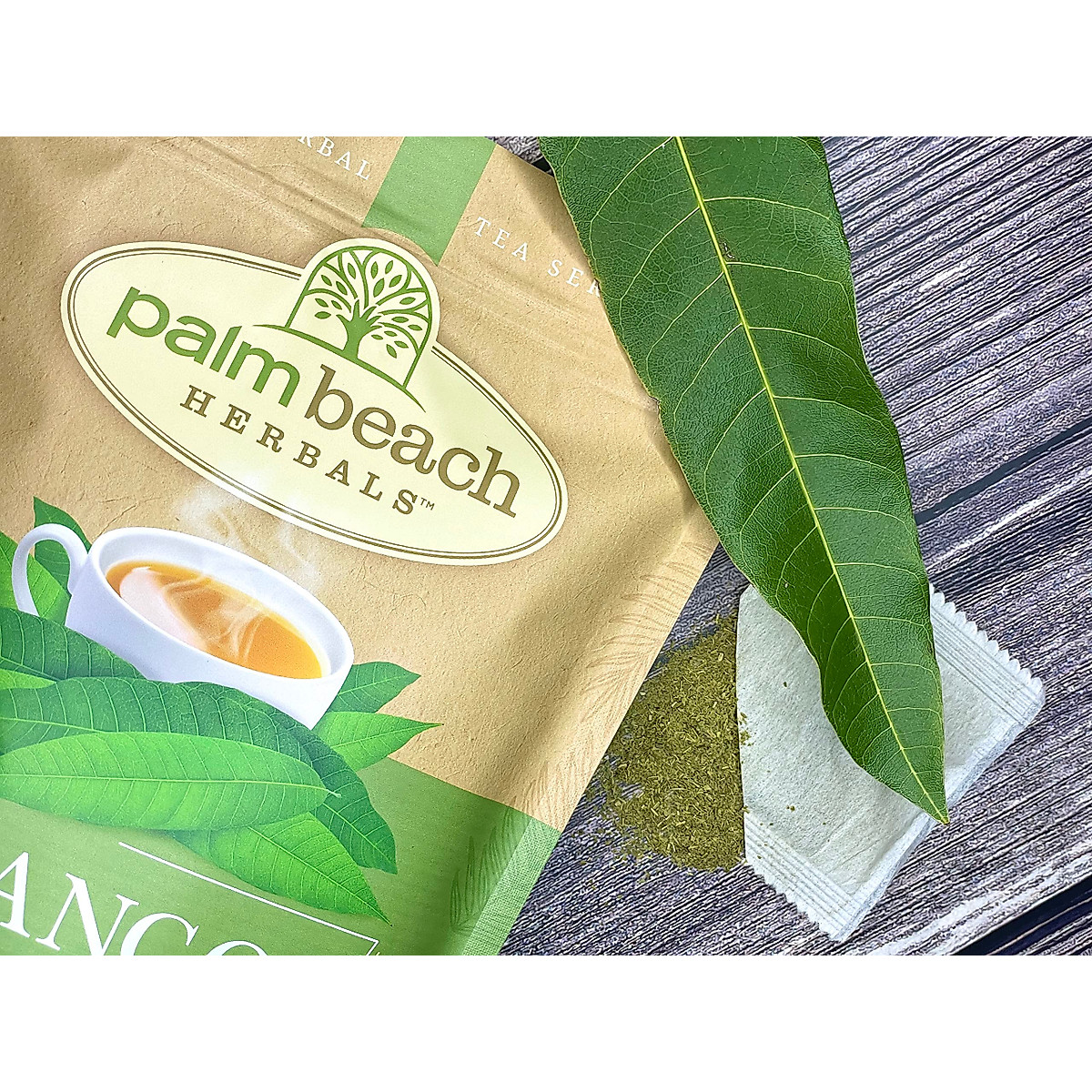 Mango Leaf Tea by Palm Beach Herbals, 30 Count Tea Bags, Caffeine-Free | Pure Herbal Tea Series