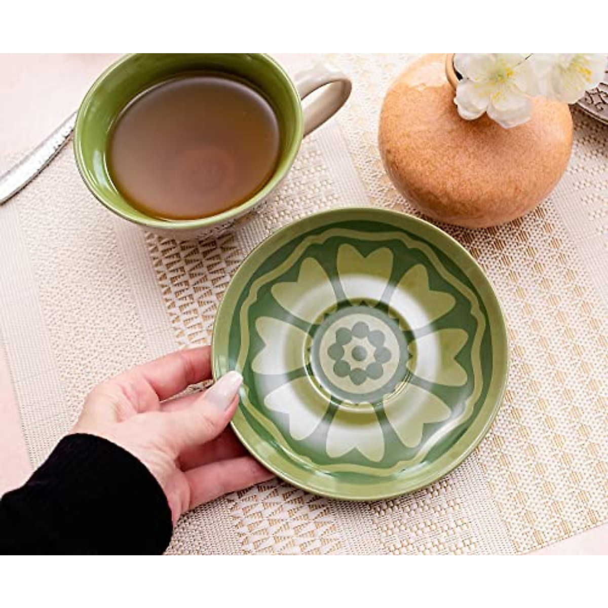 Avatar: The Last Airbender Uncle Iroh's Jasmine Dragon 12-ounce Ceramic Teacup and Saucer Set | Tea Party Gift Set For Coffee, Espresso, Mocha, Latte | Cute Anime Gifts and Collectibles