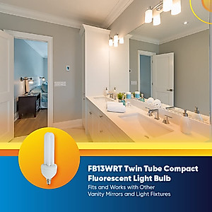 Replacement For Zadro Mirror Light Bulb by Technical Precision - FB13wr / FB13w for ZLD48, ZLP05, ZLP35, ZLW05, ZLW37, and Others - 13w 120v 60hz Light That Mimics Sunlight - E12 Screw Base - 1 Pack