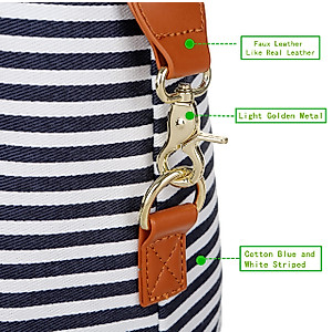 BAOSHA HB-28 Ladies Women Canvas Travel Weekender Bag Overnight Carry-on Duffel Tote Bag (Blue)